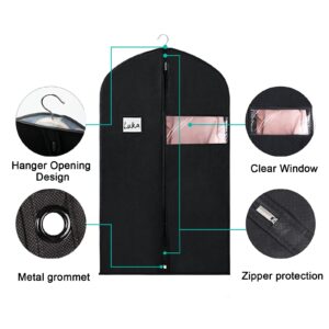 Univivi 10 Pack Suit Bags Garment Bag for Men Storage 40-inch Clothes Cover with Clear Window and ID Card Holder for Suit Jacket, Skirt, Shirt and Coat