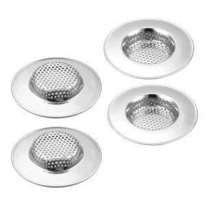 juvielich stainless steel sink strainer-2.95" diameter rim mesh strainer coarse mesh perfect for kitchen sink/bathroom bathtub wash basin floor drain balcony drain hole hair catcher 4pcs