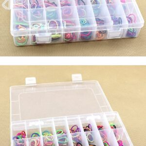 XINRONGMAOYI 24 Grids Beads Container, Jewelry Storage Box Gems Organizer Clear with Lids Adjustable Painting Diamond Storage Case for Plant Seeds