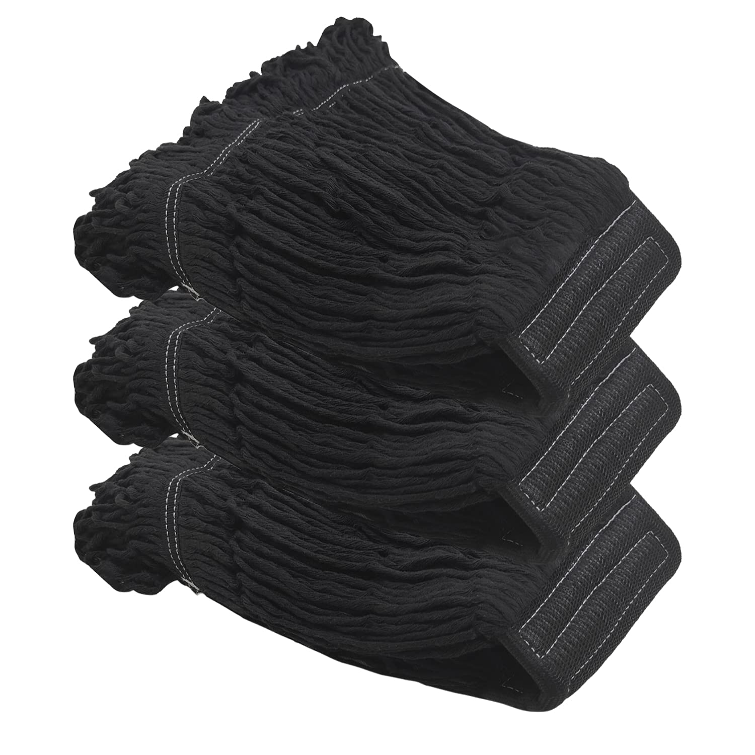 KLHB-YF Loop-End Commercial Mop Head, Heavy Duty Mop Head Replacement,6 Inch Universal Headband,Black Mop Head Replacement for Home, Industrial and Commercial Use