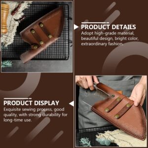 Hemoton Universal Leather Butchers Leather Meat Cleaver Cover Kitchen Guard Protectors Heavy Duty Wide Vegetable Cutter Belt Knive Universal Set Cleavers