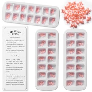 zjjzgyxintai my water broke baby shower game with 80 mini plastic babies, 3 ice cube trays and 1 sign, used for baby shower games, white