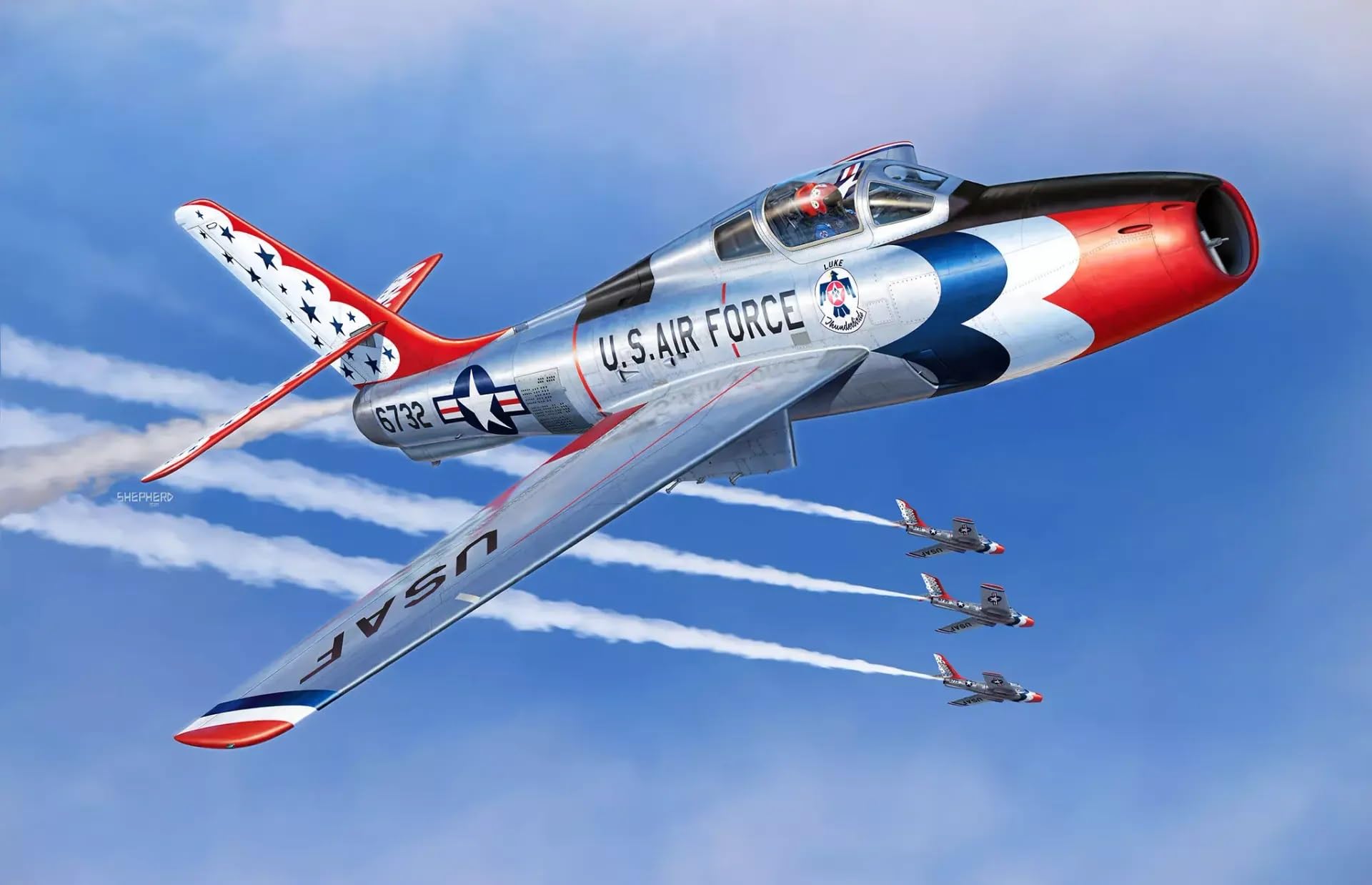 Revell 85-5996 Republic F-84F Thunderstreak Thunderbirds 1:48 Scale 75-Piece Skill Level 4 Model Airplane Building Kit