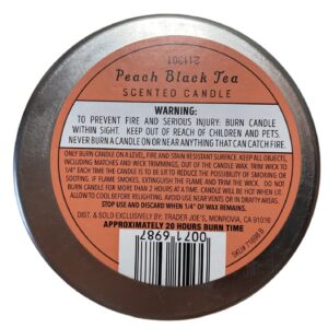 Trader Joe's Peach Black Tea Scented Candle, 5.7 oz (Pack of 2)