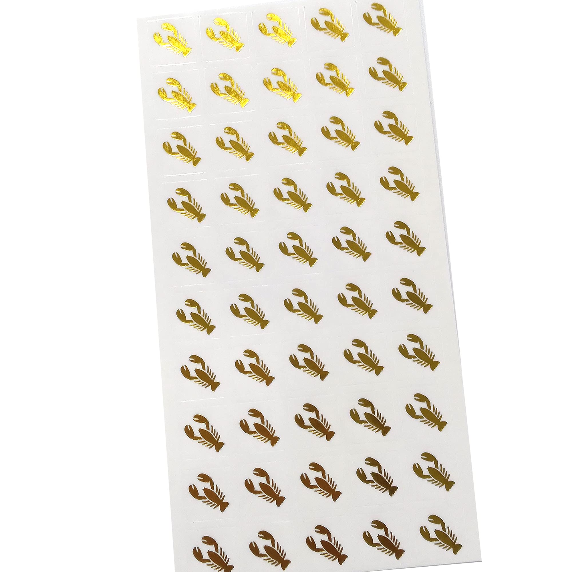 Lobster Food Choice Stickers for Place Cards- Meal Stickers (Clear with Gold Icon) by Savor The Memories