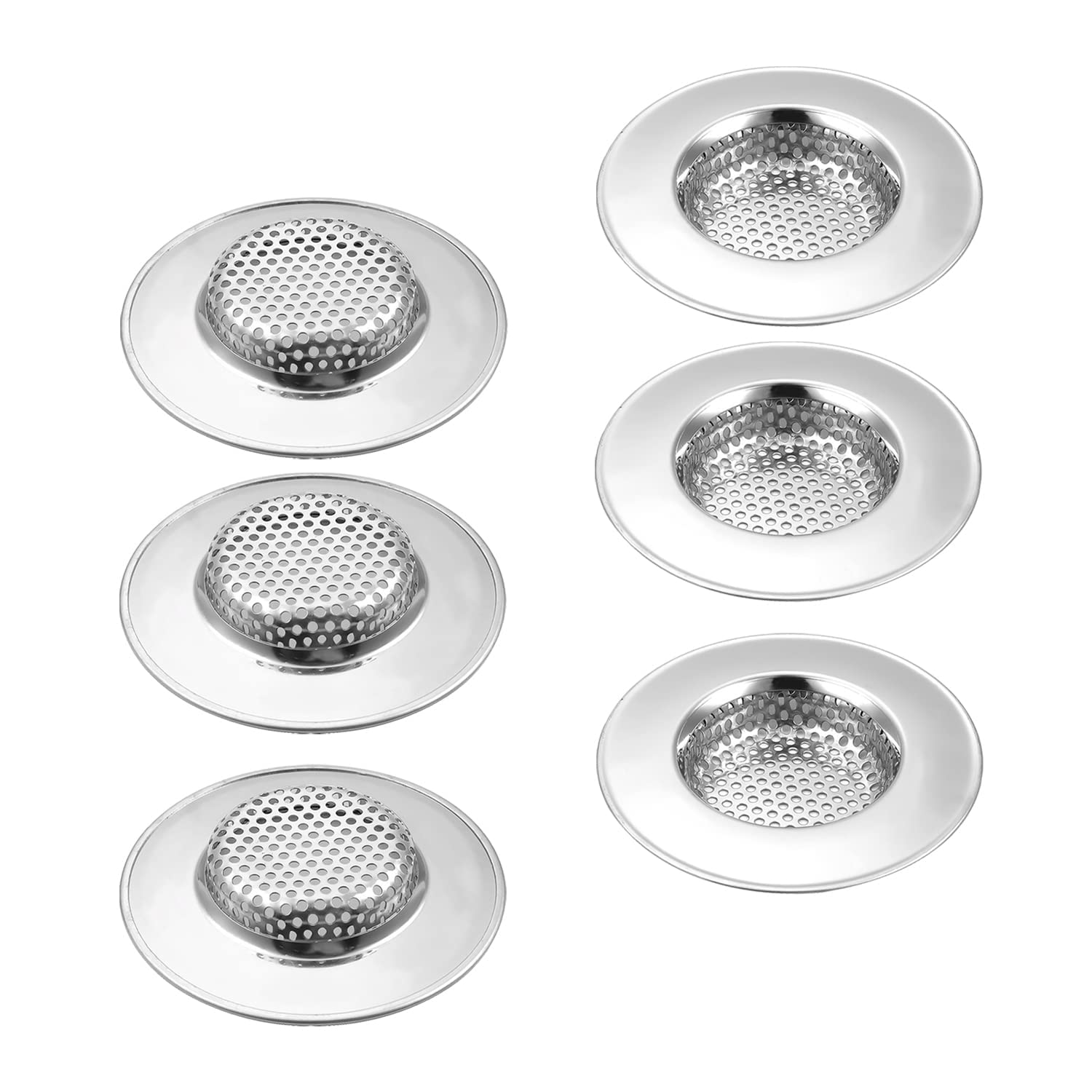 Juvielich Stainless Steel Sink Strainer-2.95" Diameter Rim Mesh Strainer Coarse Mesh Perfect for Kitchen Sink/Bathroom Bathtub Wash basin Floor drain balcony Drain Hole Hair Catcher 6Pcs