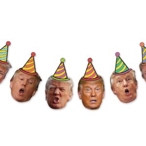 Donald Trump Face Birthday Garland, Funny Trump Portrait Bday Party Decor, Birthday Party Banner for Trump Fan