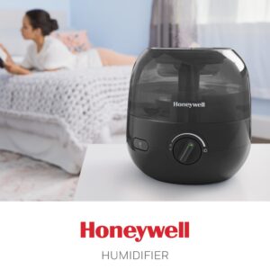 Honeywell Mini Cool Mist humidifier, Easy to Fill and Clean, humidifier for small Bedroom, Kids Rooms, or office. Ultra Quiet Operation and Auto Shut-Off - Black, HUL525B