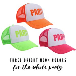 Pop Fizz Designs Bachelorette Party Favors - Bride Hat and 11 Bride Tribe Hats (12 Pack Neon Trucker Hats)