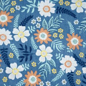 Retro Floral Print Precut Quilting Fabric 100% Cotton Fabric Squares 8x8 for Quilt Beginners (25Pcs) SZRUIZFZ