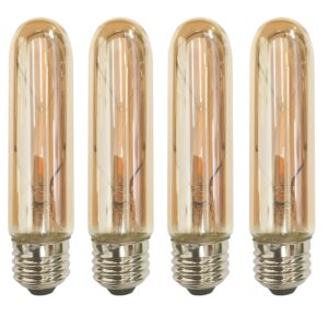 CTKcom T10 E26 Amber LED Light Bulb,Smooth Dimmable T10 Tubular Edison Light Bulbs,2 Watt 120V 2200K Warm White 140 lumens Vintage Edison Light Bulbs 25 Watt Equivalent,4 Pack