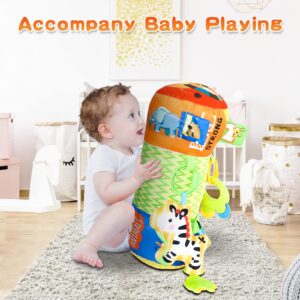 HISTOYE Baby Tummy Time Pillow Toy with Detachable Rattles Crawling Roller Developmental Baby Toys 3-6 Months Baby Toys 6-12 Months Infant Toys 0 3 6 9 12 Months Old Toys for Baby Infants Newborn