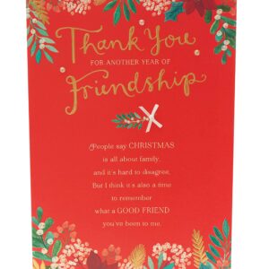 UK Greetings Friend Christmas Card - Friendship Christmas Card - Happy Christmas Card for Friend - Thanks You Card for Friend, Multi, 615854-0-1