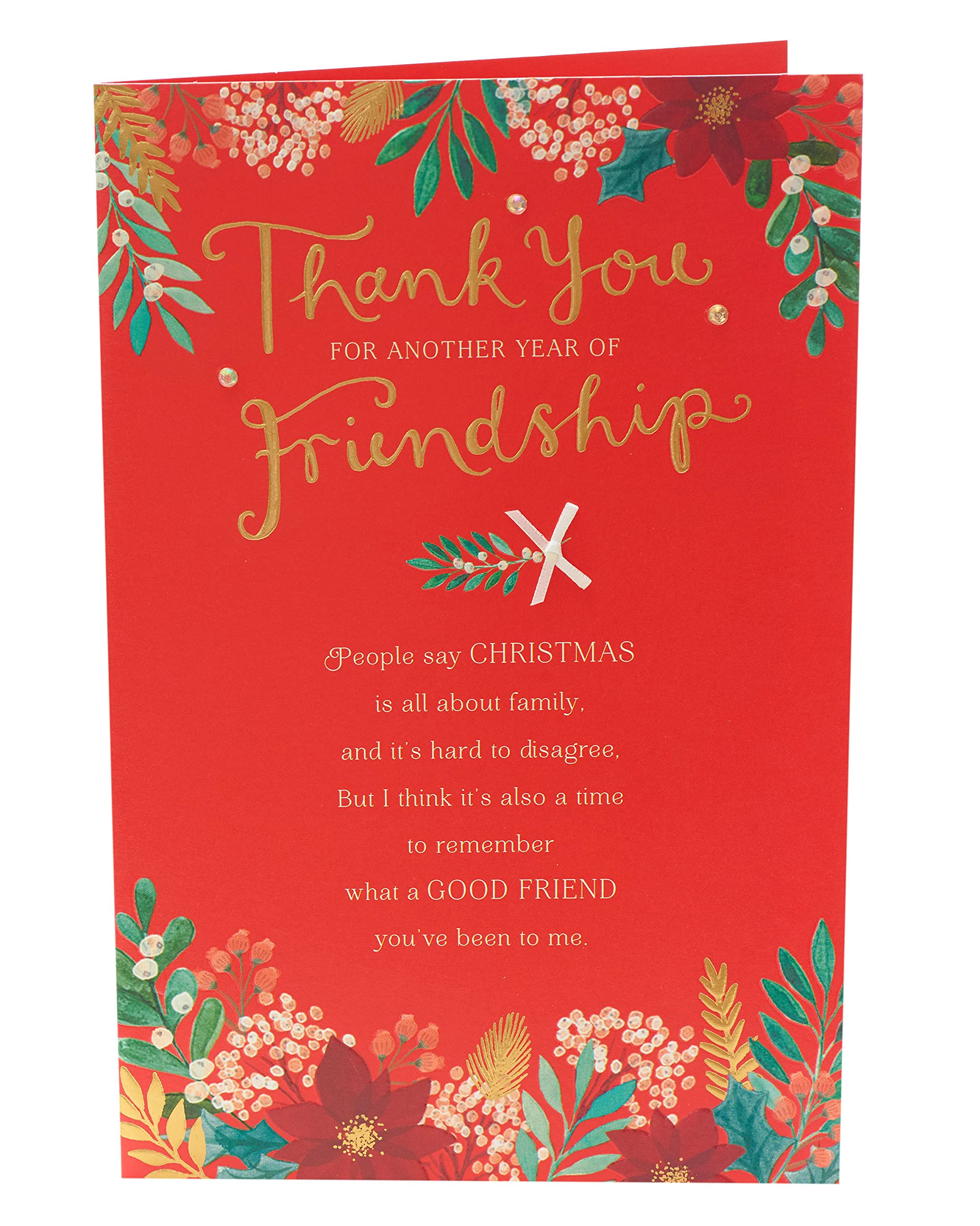 UK Greetings Friend Christmas Card - Friendship Christmas Card - Happy Christmas Card for Friend - Thanks You Card for Friend, Multi, 615854-0-1