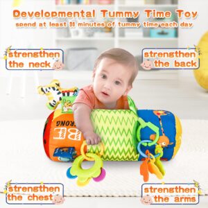 HISTOYE Baby Tummy Time Pillow Toy with Detachable Rattles Crawling Roller Developmental Baby Toys 3-6 Months Baby Toys 6-12 Months Infant Toys 0 3 6 9 12 Months Old Toys for Baby Infants Newborn