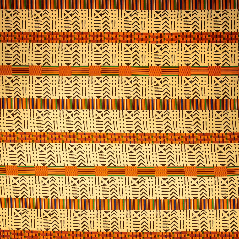 Kente African Print Fabric (19009-1) 100% Cotton 44'' Wide Sold by The Yard