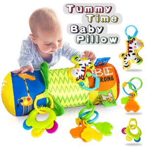 histoye baby tummy time pillow toy with detachable rattles crawling roller developmental baby toys 3-6 months baby toys 6-12 months infant toys 0 3 6 9 12 months old toys for baby infants newborn