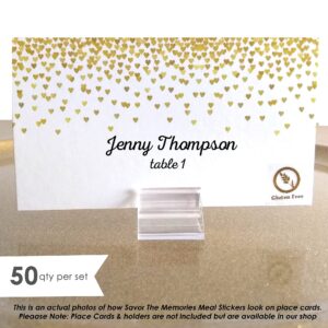 Lobster Food Choice Stickers for Place Cards- Meal Stickers (Clear with Gold Icon) by Savor The Memories