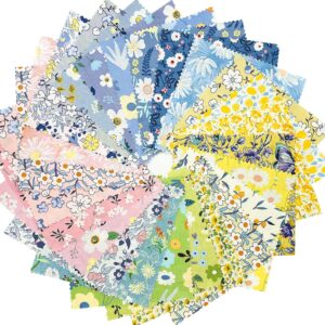 retro floral print precut quilting fabric 100% cotton fabric squares 8x8 for quilt beginners (25pcs) szruizfz