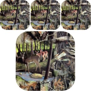 havercamp next camo 7" deer plates (24 pack)! 24 hunting camo square dessert plates. great for hunter themed party, camouflage motif, birthdays, graduations, outdoor family picnic.