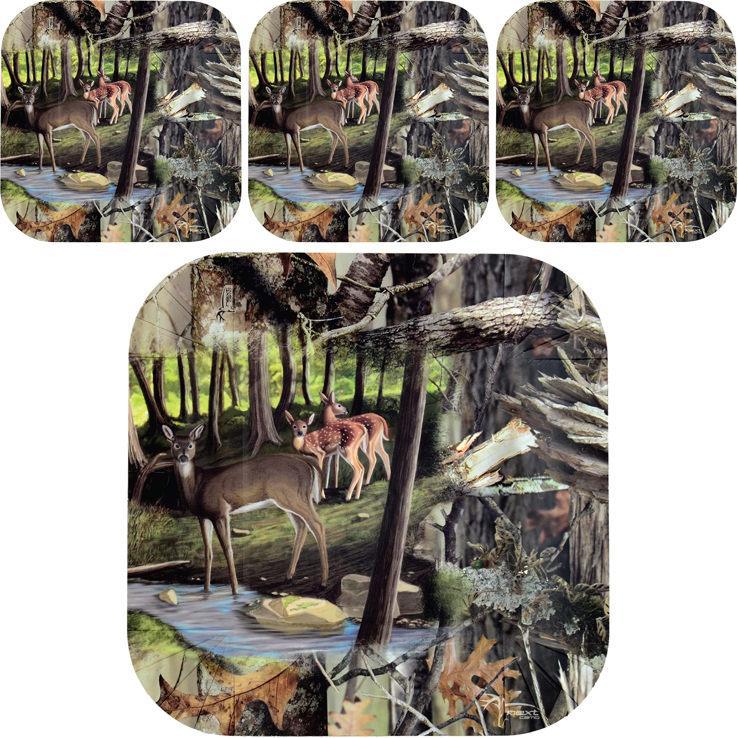 Havercamp Next Camo 7" Deer Plates (24 pack)! 24 Hunting Camo Square Dessert Plates. Great for Hunter Themed Party, Camouflage Motif, Birthdays, Graduations, Outdoor Family Picnic.