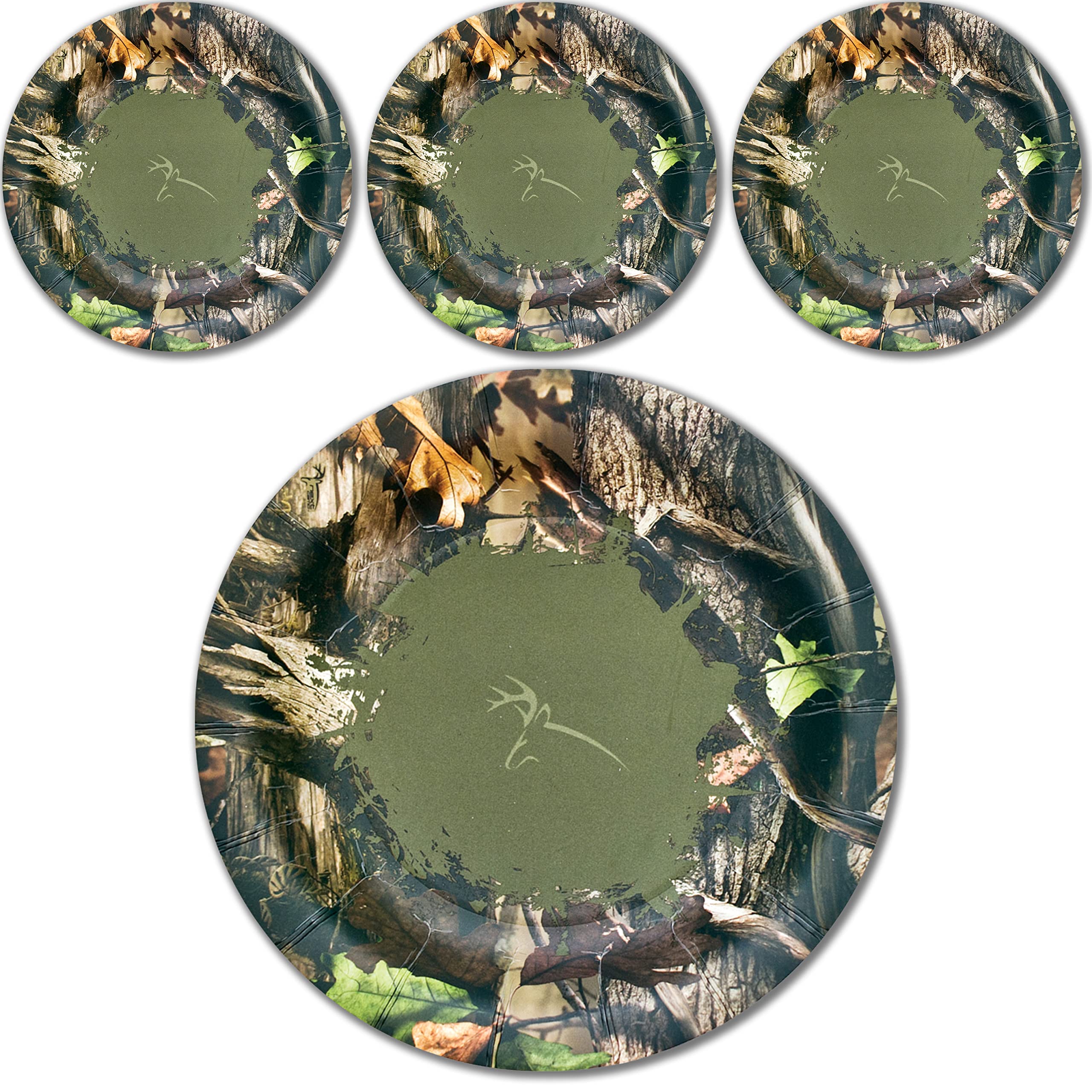 Havercamp Next Camo 7" Party Plates (24 pack) Hunting Camo Round Dessert Plates with Buck logo. Great for Hunter Themed Party, Camouflage, Birthdays, Graduations, Outdoor Family Picnics.