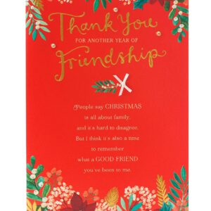 UK Greetings Friend Christmas Card - Friendship Christmas Card - Happy Christmas Card for Friend - Thanks You Card for Friend, Multi, 615854-0-1