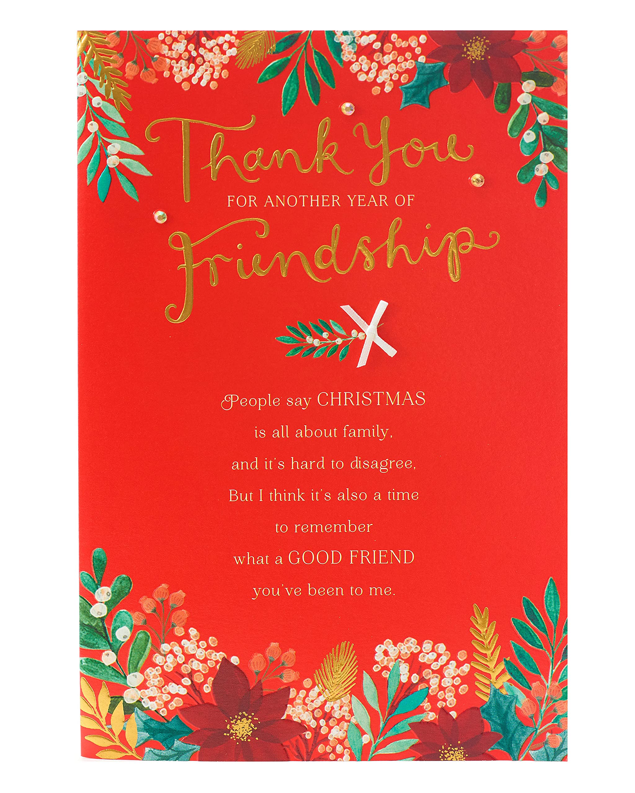 UK Greetings Friend Christmas Card - Friendship Christmas Card - Happy Christmas Card for Friend - Thanks You Card for Friend, Multi, 615854-0-1