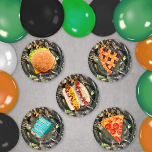 Havercamp Next Camo 7" Party Plates (24 pack) Hunting Camo Round Dessert Plates with Buck logo. Great for Hunter Themed Party, Camouflage, Birthdays, Graduations, Outdoor Family Picnics.