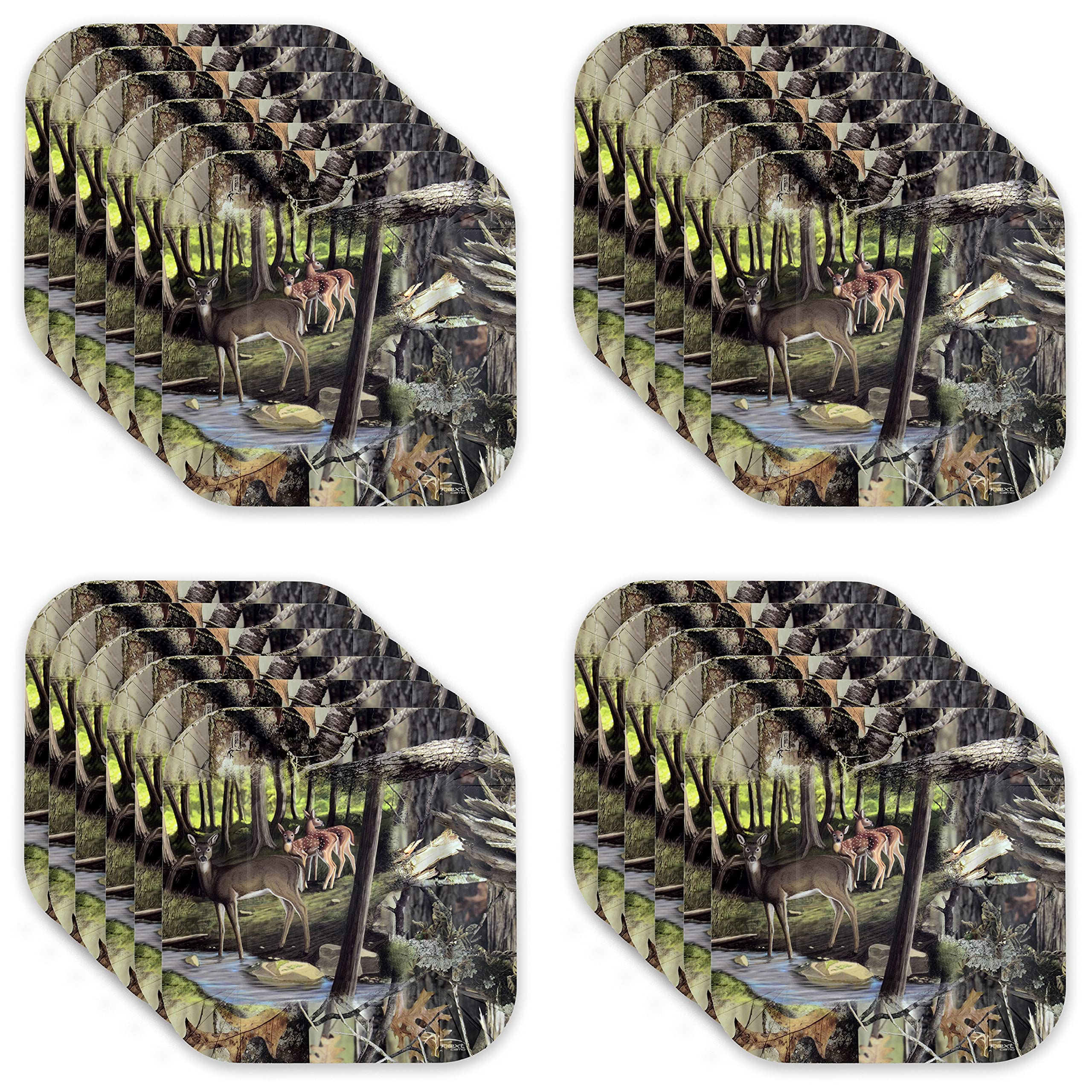 Havercamp Next Camo 7" Deer Plates (24 pack)! 24 Hunting Camo Square Dessert Plates. Great for Hunter Themed Party, Camouflage Motif, Birthdays, Graduations, Outdoor Family Picnic.