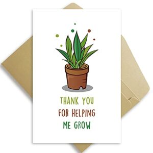 ojsensai cute teachers day card, thank you card for teacher, appreciation card for school teacher mom, thank you for helping me grow