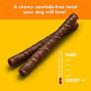 Chewsday 6-Inch Chewy Dog Chew Twists, Made in The USA, All Natural Rawhide-Free Highly-Digestible Treats, Peanutty Bliss - 14 Count