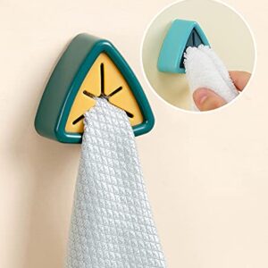 WOIWO 3 PCS Kitchen Creative Towel Rack No-Punched Storage Hook Kitchen Wiper Plug Hanging Rack Hand Towel Washing Towel Storage Rack