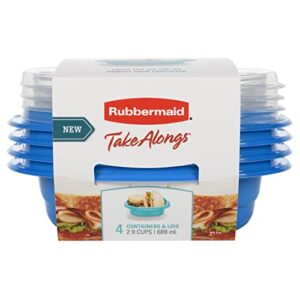 rubbermaid takealongs food-storage container, snack food storage os 2.9 cups 4pk