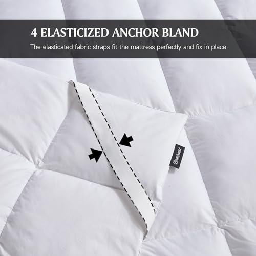 Beautyrest Tencel/Cotton Blend Featherand White Down Fiber Matress Topper with Elasticized Anchor Bands