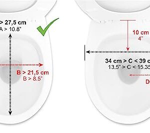 PEPE - Toilet Seat Riser with Handles, Toilet Seat Risers for Seniors, Toilet Riser with Handles, Raised Toilet Seat with Lid, Handicap Toilet Seat with Handles Over Toilet, White 4"