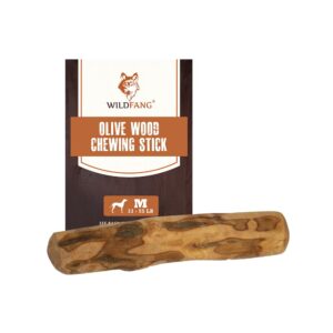 wildfang® olive wood dog chew puppy teething toys dog stick toy-long lasting natural chew toys for dogs, root chews for dogs, wooden dog chew stick, tree root dog bones, wood chew for all dogs-large