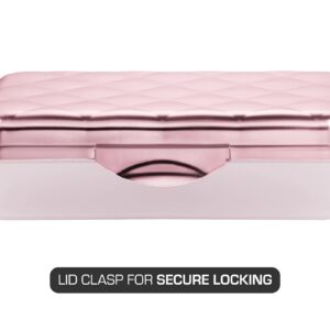 It's Academic Metallic Pencil Case Box, Hard Plastic, Stylish Quilted-Pattern Lid, 3-Pack