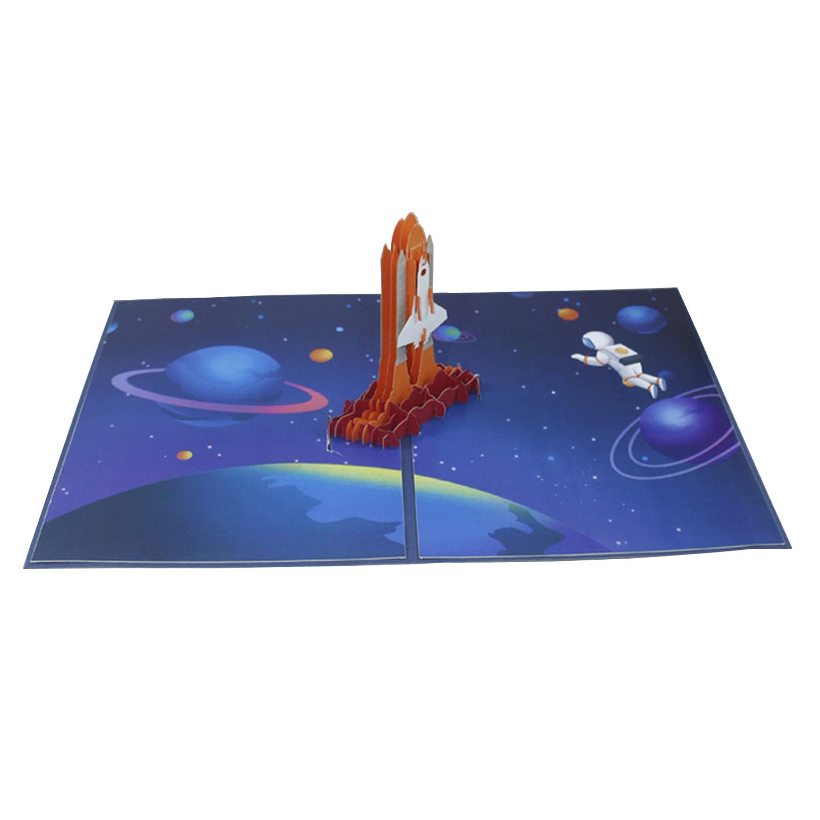 3D Space Shuttle Pop Up Greeting Card for Kids Spacecraft Spaceship Universe Science Lover,For All Occasion, Graduations, Happy Birthday Cards For Children, Son, College With Envelop,Size 6x8 Inch