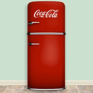 Retro Planet - Coca Cola Script Cut Out Vinyl Sticker Set of 2, Classic Coca-Cola Peel and Stick Decals, Fridge, Cooler, Soda Machine, Car Bumper (5 x 16 Inch, White)