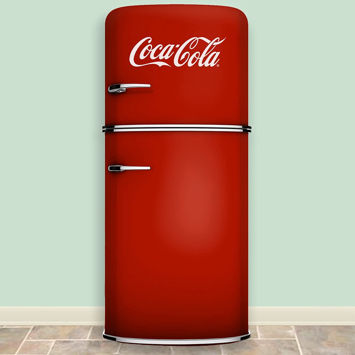 Retro Planet - Coca Cola Script Cut Out Vinyl Sticker Set of 2, Classic Coca-Cola Peel and Stick Decals, Fridge, Cooler, Soda Machine, Car Bumper (5 x 16 Inch, White)