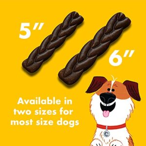 Chewsday 5-Inch Dog Chew Braids, Made in The USA, All Natural Rawhide-Free Highly-Digestible Treats, Peanutty Bliss - 7 Count