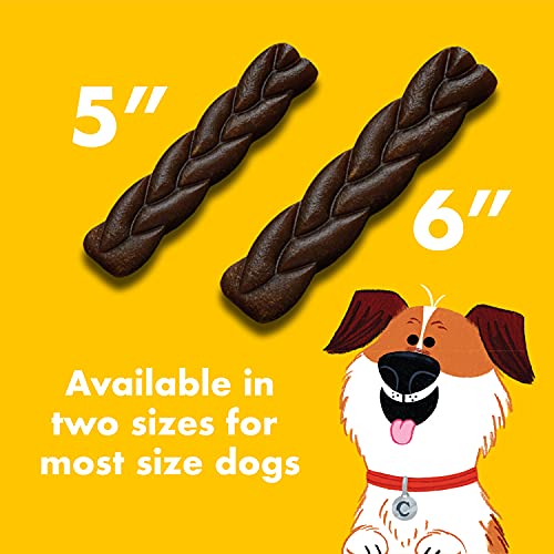 Chewsday 5-Inch Dog Chew Braids, Made in The USA, All Natural Rawhide-Free Highly-Digestible Treats, Peanutty Bliss - 7 Count