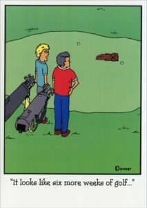 curiosities greeting cards six more weeks of golf : groundhog day funny / humorous birthday card