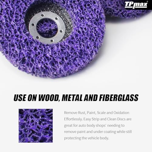 Ur-Excellent 4-1/2" x7/8'' Stripping Discs Rust Remover Wheel Remove Paint and Oxidation Poly Strip Wheel Disc Abrasive Angle Grinding Wheel - 5 Pack(Purple)