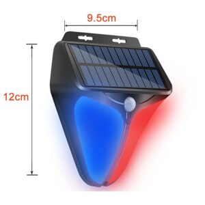 Aolyty Solar Strobe Warning Lights 90DB Alarm Outdoor,4 Working Modes Solar Power Motion Sensor Alarm Light,IP65 Waterproof Security Siren Light for Pasture,Home,Farm,Barn,Villa,Yard