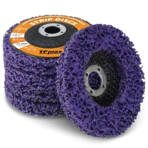 ur-excellent 4-1/2" x7/8'' stripping discs rust remover wheel remove paint and oxidation poly strip wheel disc abrasive angle grinding wheel - 5 pack(purple)