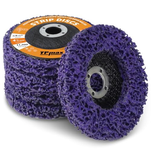 Ur-Excellent 4-1/2" x7/8'' Stripping Discs Rust Remover Wheel Remove Paint and Oxidation Poly Strip Wheel Disc Abrasive Angle Grinding Wheel - 5 Pack(Purple)