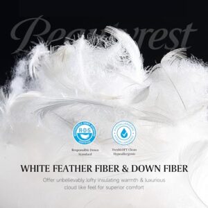 Beautyrest Tencel/Cotton Blend Featherand White Down Fiber Matress Topper with Elasticized Anchor Bands