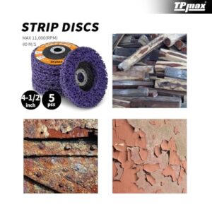 Ur-Excellent 4-1/2" x7/8'' Stripping Discs Rust Remover Wheel Remove Paint and Oxidation Poly Strip Wheel Disc Abrasive Angle Grinding Wheel - 5 Pack(Purple)